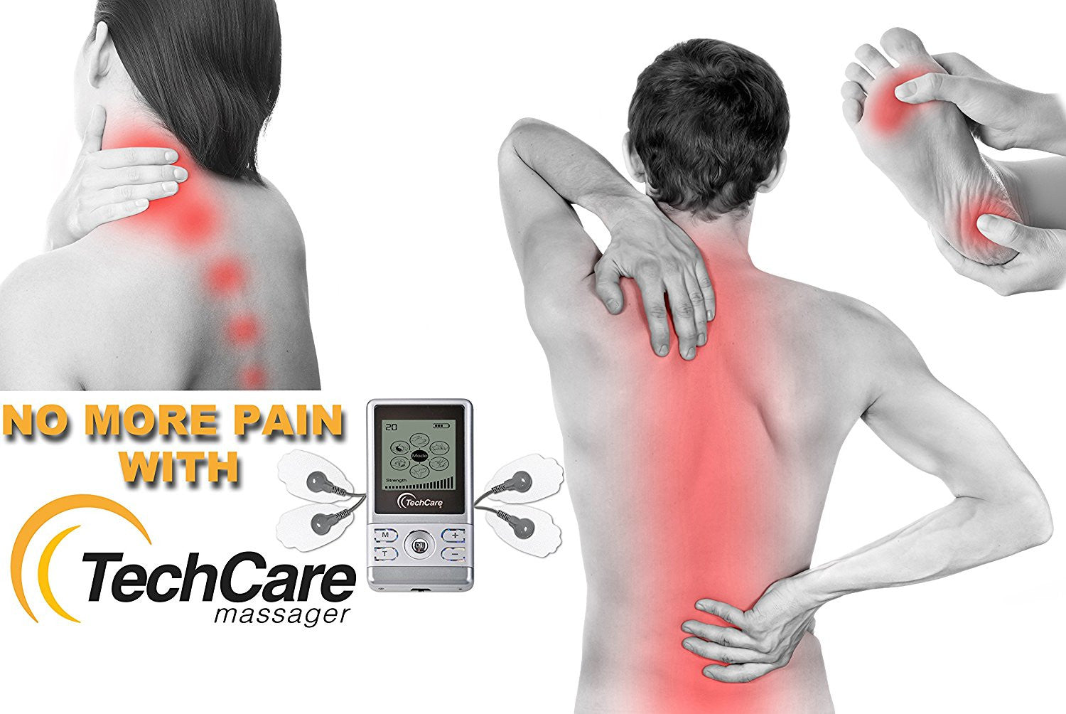 TechCare S Tens Unit + Shoe + 6 Patches — TechCare Massager