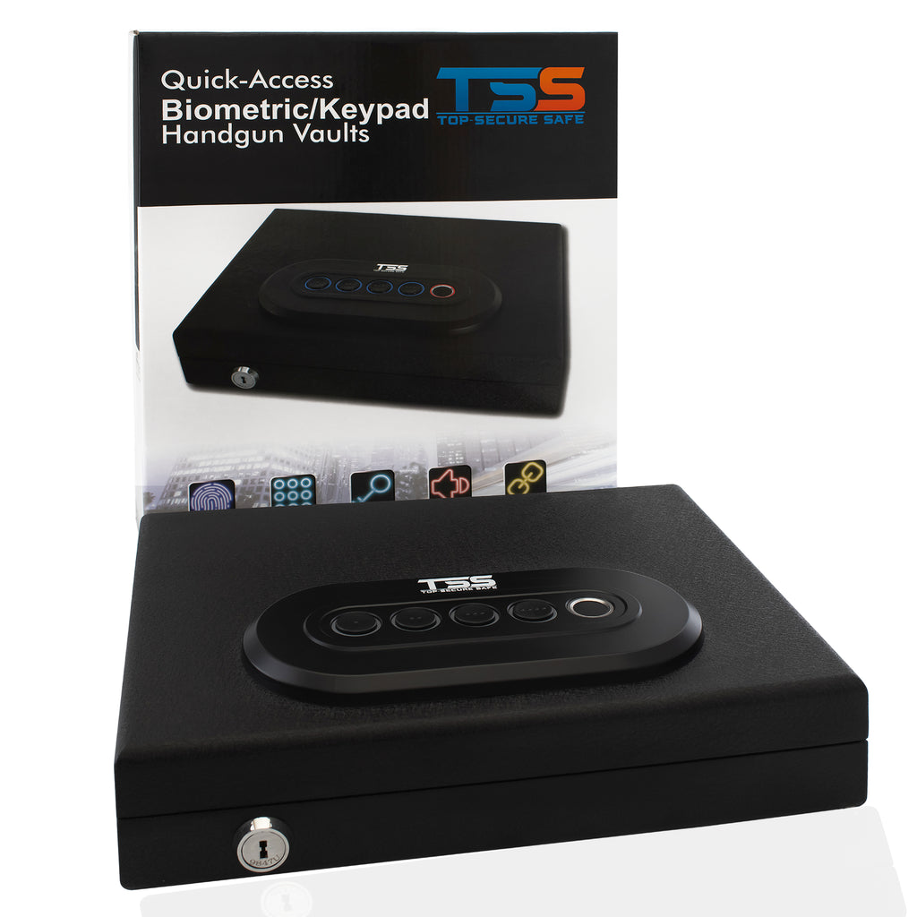 Gun Safe Box Lock Biometric Pistol Vault Firearm Security Key Pad Manu ...